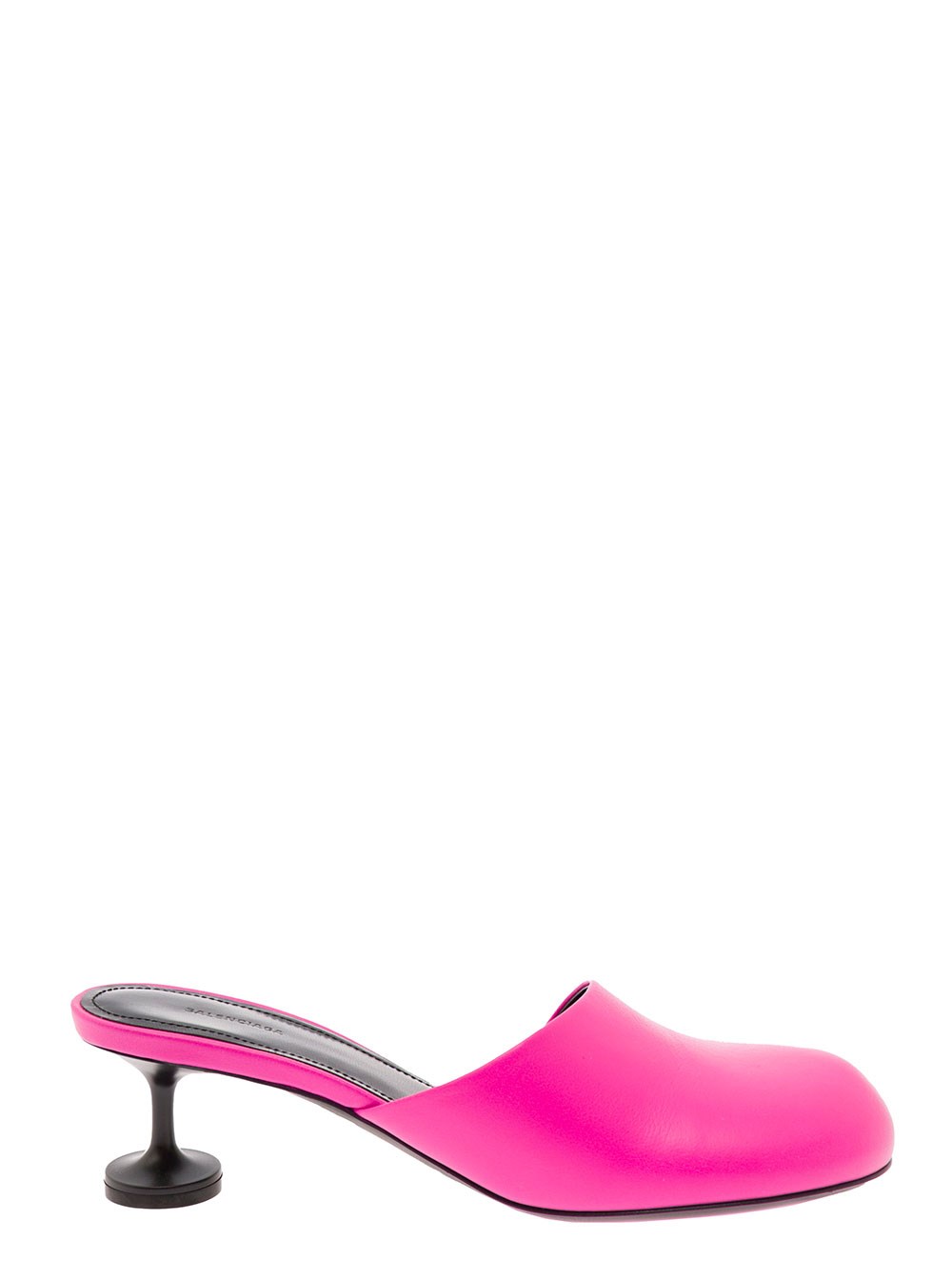 Fluo Pink Lady Mule in Leather with Champagne Heel BALENCIAGA Woman ...