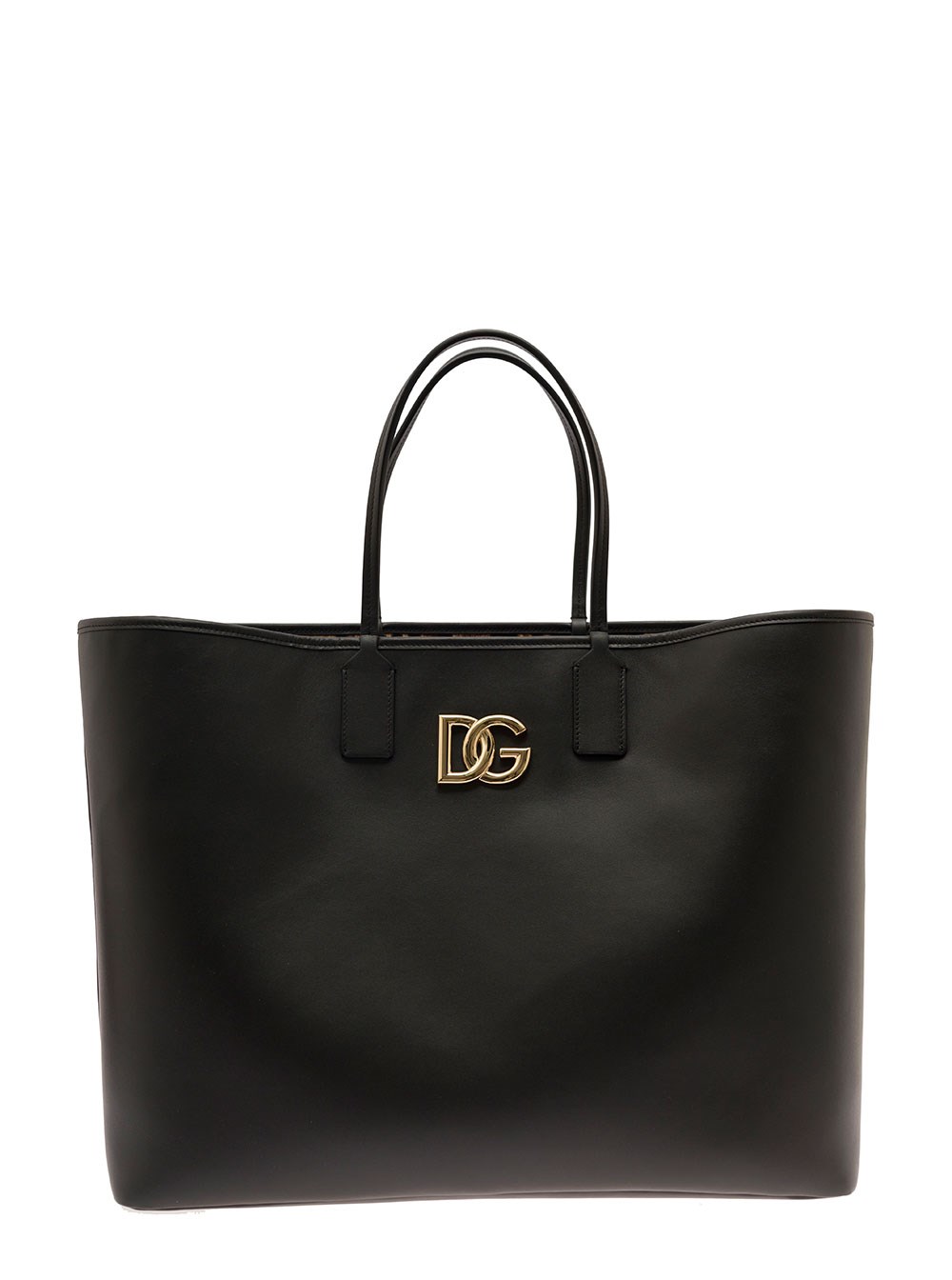 'Big Fefè' Black Shoulder Bag with DG Logo in Smooth Leather Woman ...